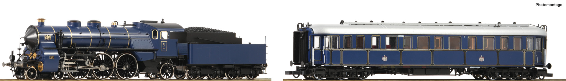 Locomotiva cu abur S 3/6 cu vagon regal, K.Bay.Sts.B., Roco, scara H0 ...