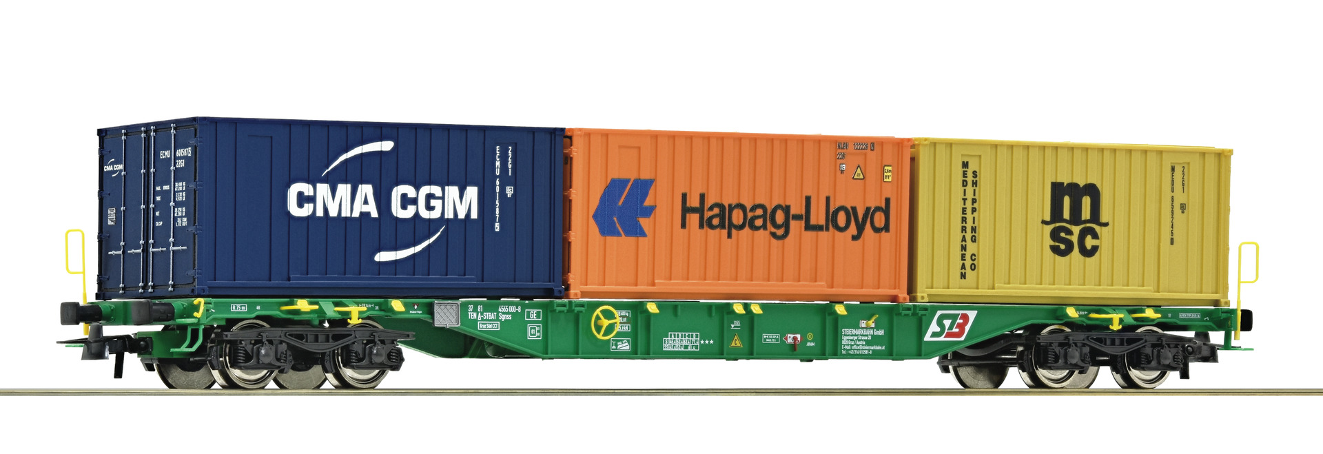 Vagon transport containere, Roco, scara H0 (1:87)