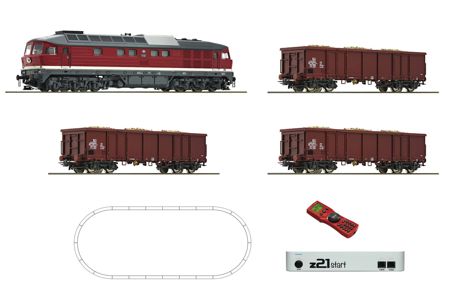 Digital z21®start set: Diesel locomotive class 132 and goods train, DR ...