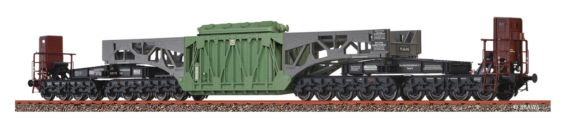 Vagon transport agabaritic, DRG, Brawa, Scara H0 (1:87)