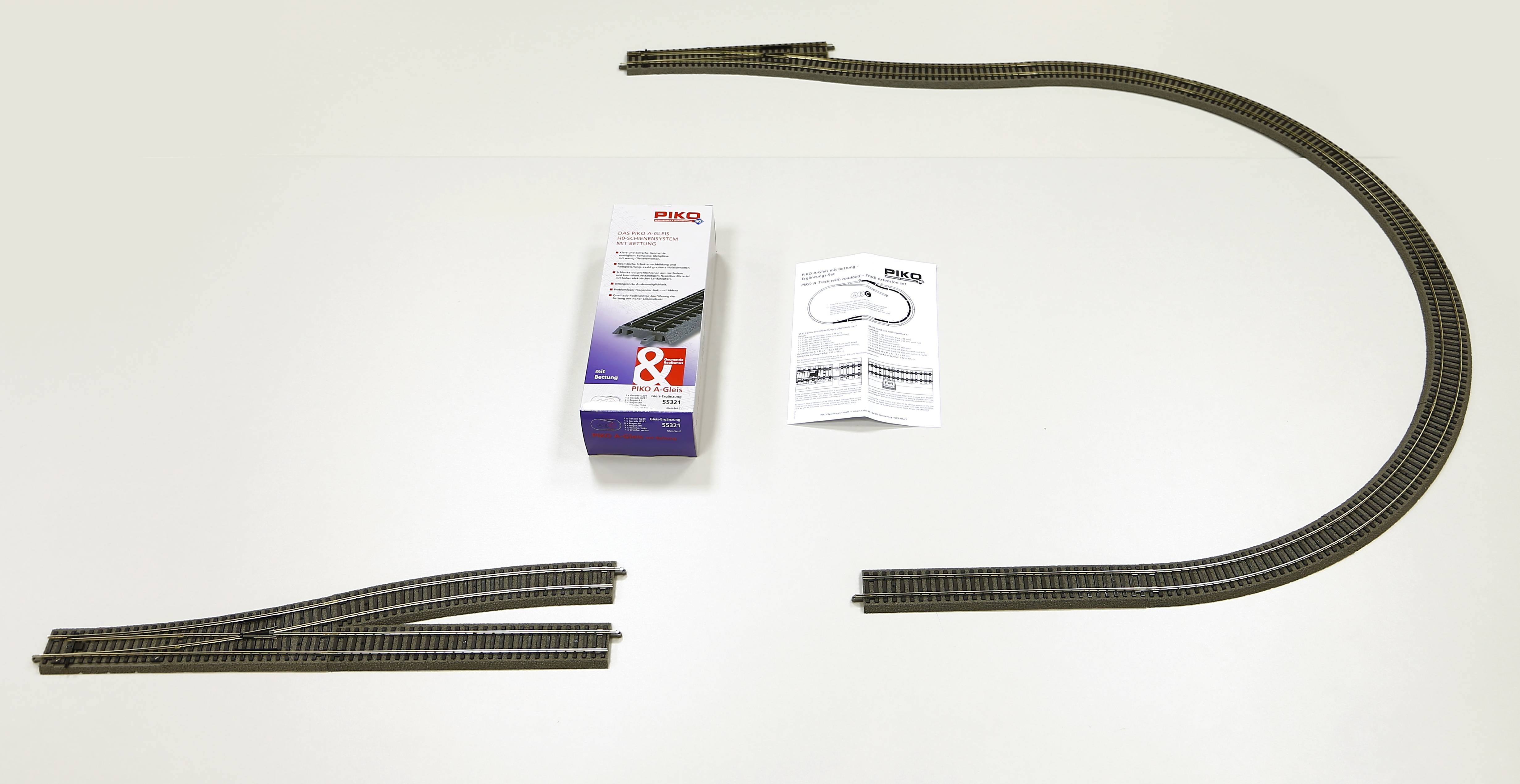 PIKO A-Track w.Roadbed Set C, Piko, H0 scale (1:87)
