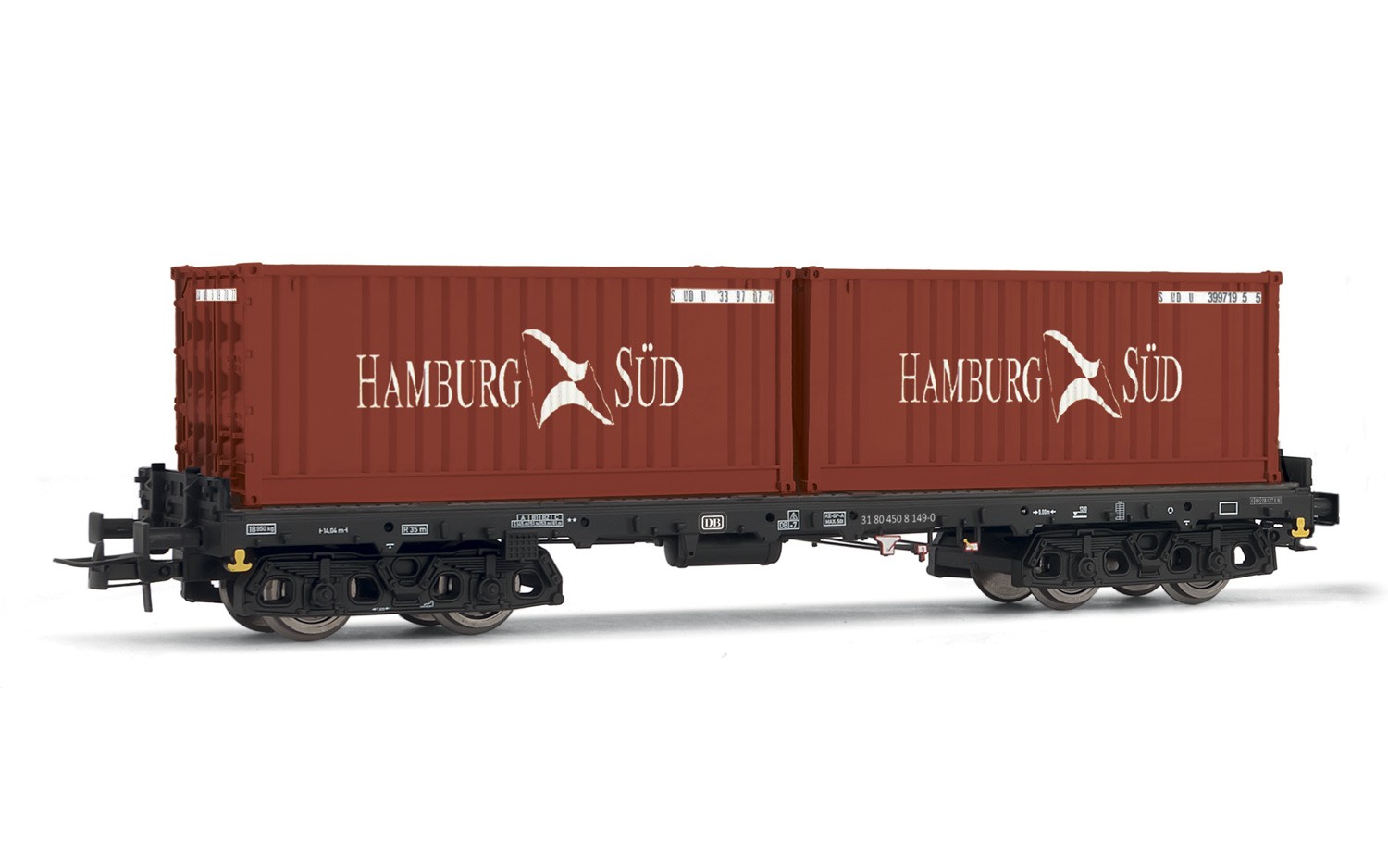 Vagon transport containere, DB, Rivarossi, scara H0 (1:87)