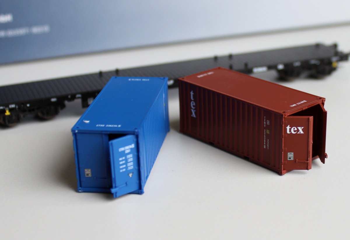Vagon transport containere, GFR, Tillig, scara TT (1:120)