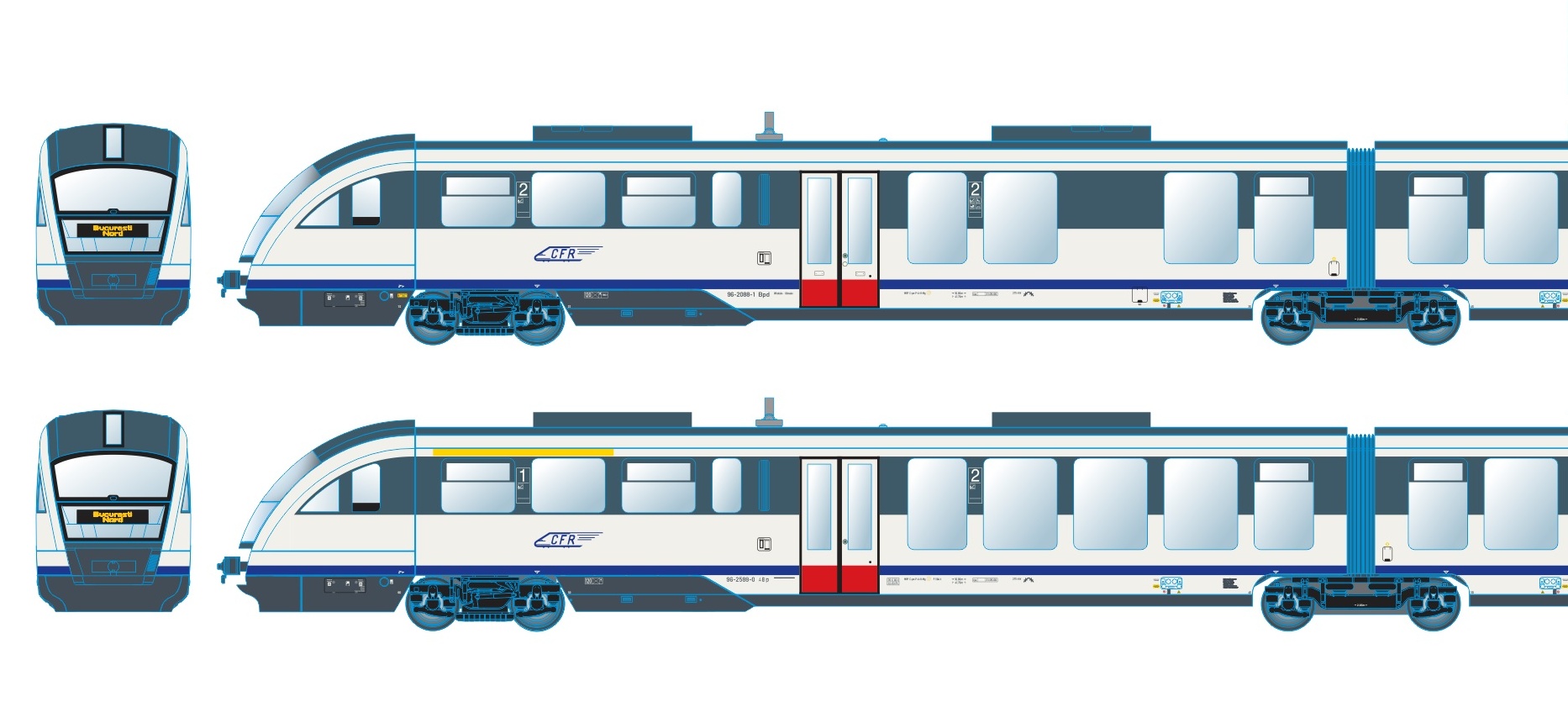 CFR "Desiro" diesel railcar, series 96, Piko, H0 scale(1:87)