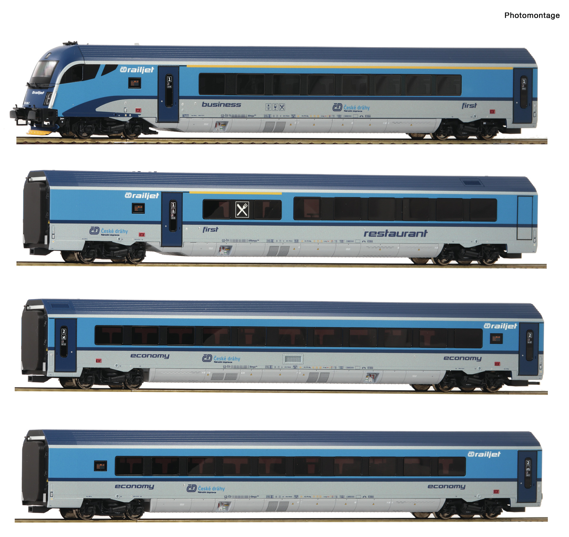 Set vagoane "Railjet", CD, Roco, scara H0 (1:87)
