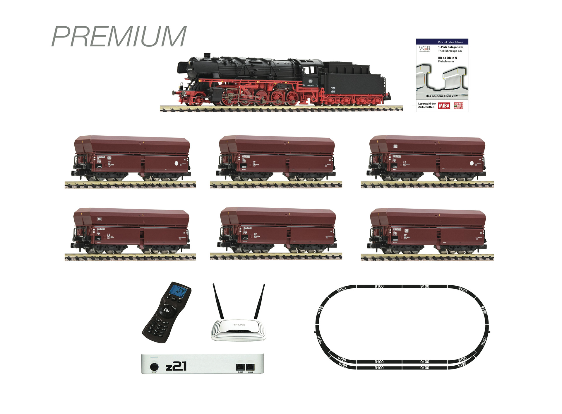 FLEISCHMANN Premium - z21 digital set: Steam locomotive class 044 and ...