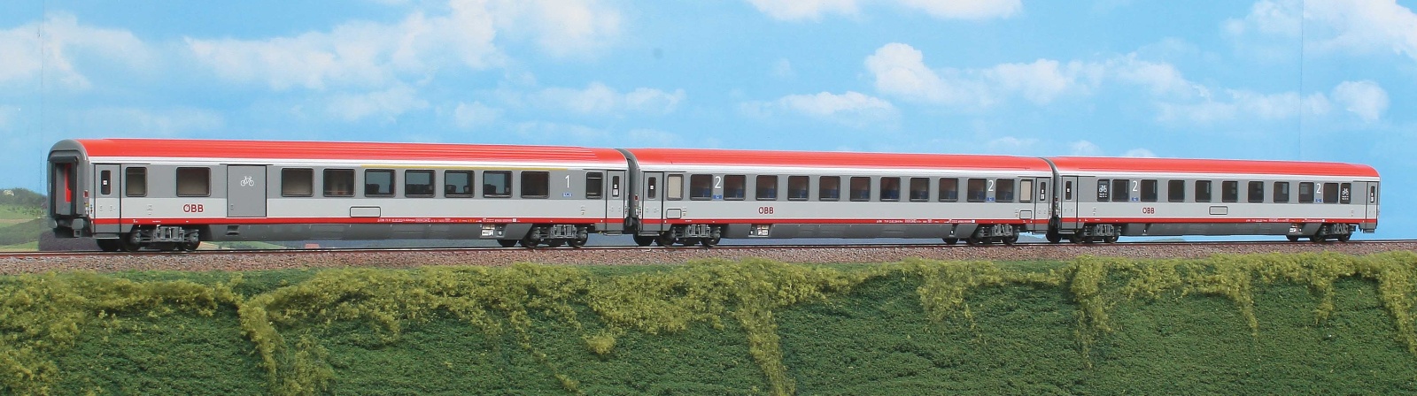 Set 3 vagoane calatori, Intercity, OBB, ACME, scara H0 (1:87)