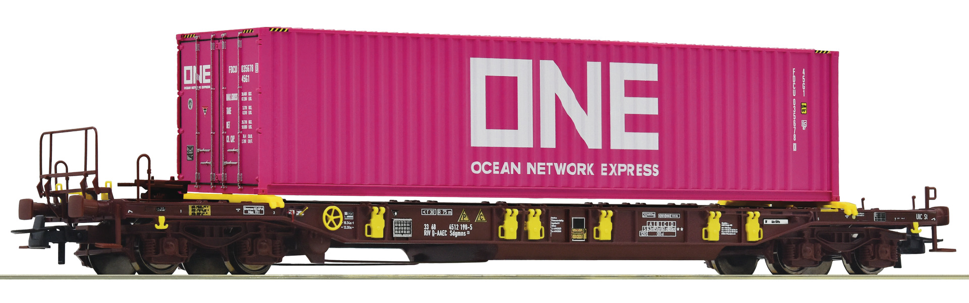 Vagon transport container, "ONE", Roco, scara H0 (1:87)