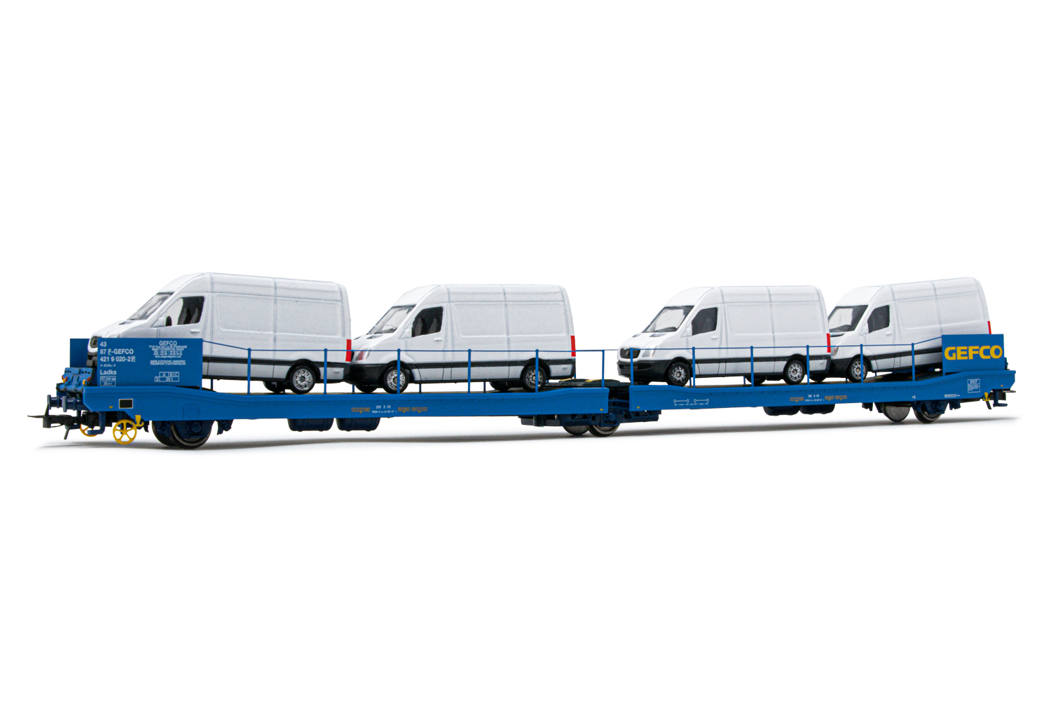 GEFCO, 3-axle flat wagon Ladks, Jouef, scale H0 (1:87)
