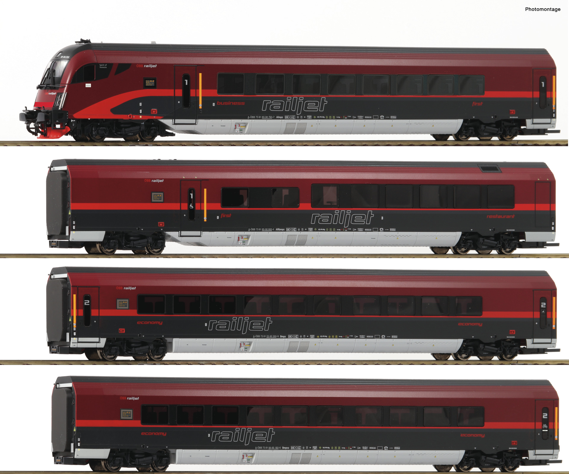 Set vagoane “Railjet”, OBB, Roco, scara H0 (1:87)