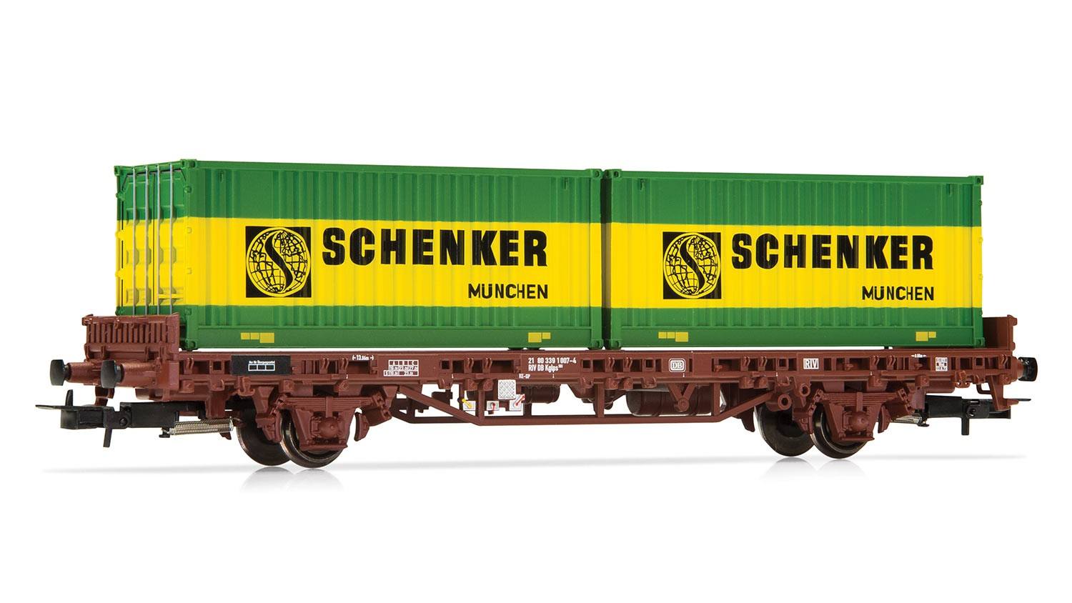 Vagon platforma cu containere, DB, Rivarossi, scara H0 (1:87)